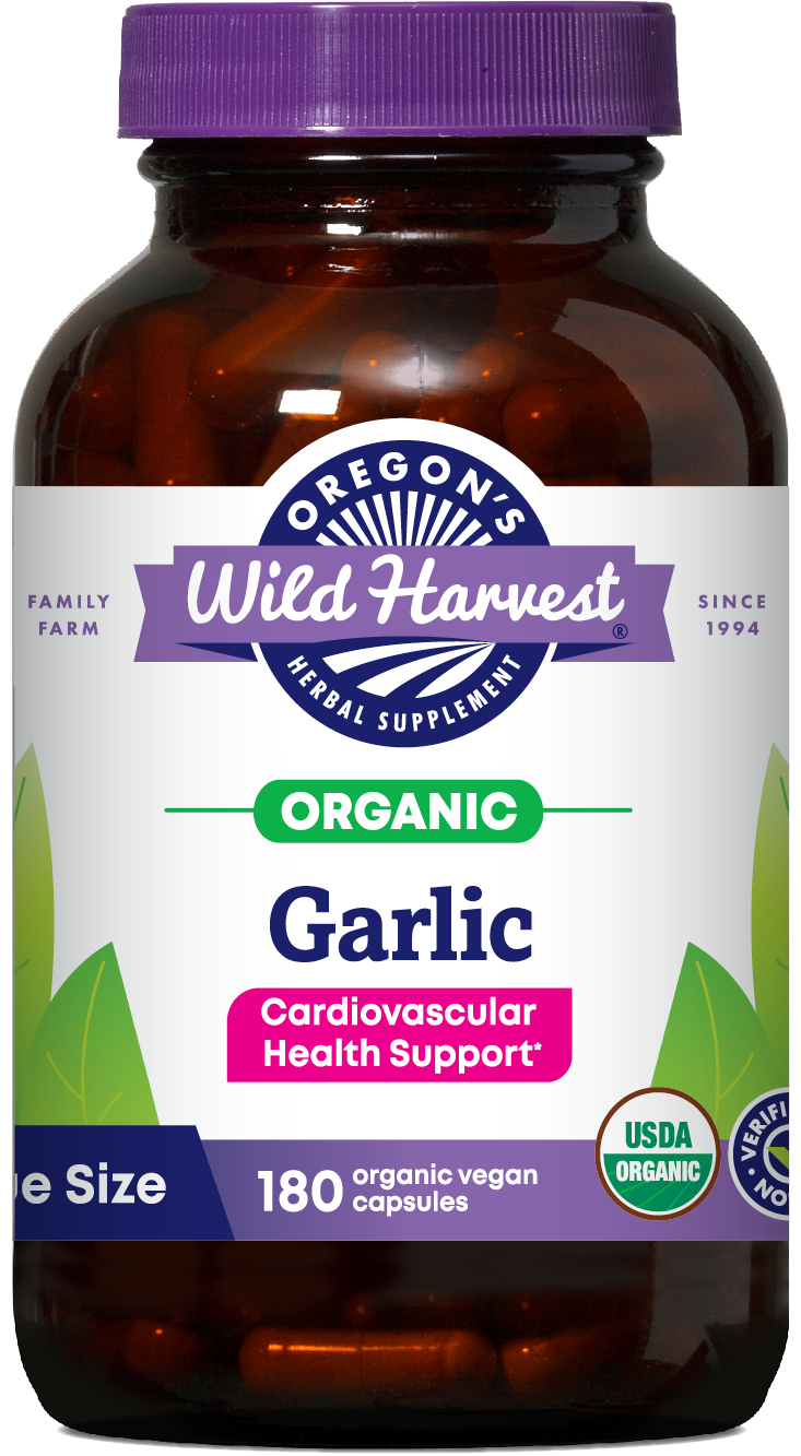 Organic Garlic 180ct Capsules | Oregon's Wild Harvest
